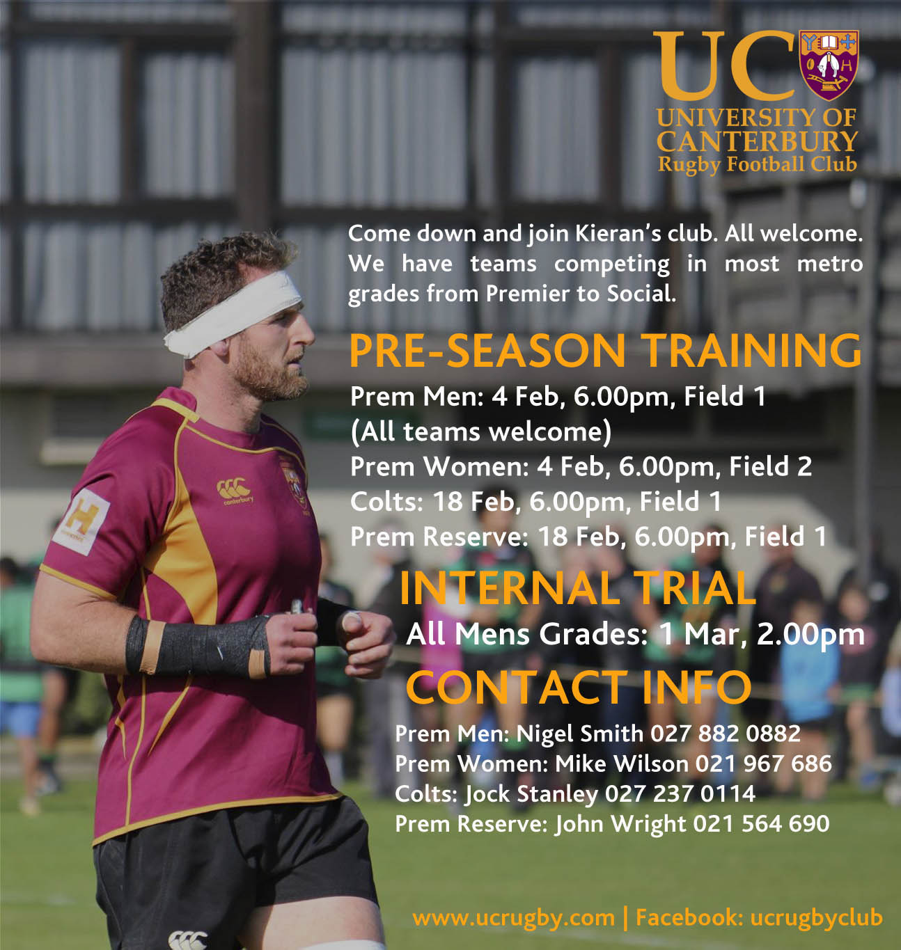 PRE-SEASON 2020 – University of Canterbury Rugby Football Club